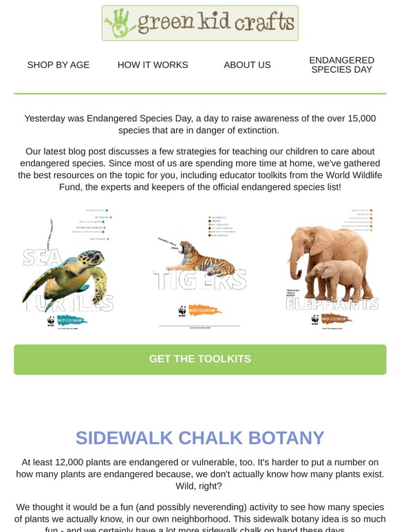 Green Kid Crafts: Endangered Animal Crafts | Sidewalk Chalk Botany ...