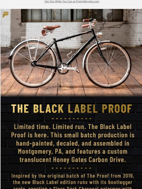 Priority Bicycles: The Black Label Proof Now Available | Milled