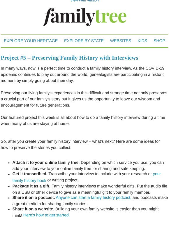 Family Tree Magazine: Genealogy Project #5 – Conduct a Family History ...
