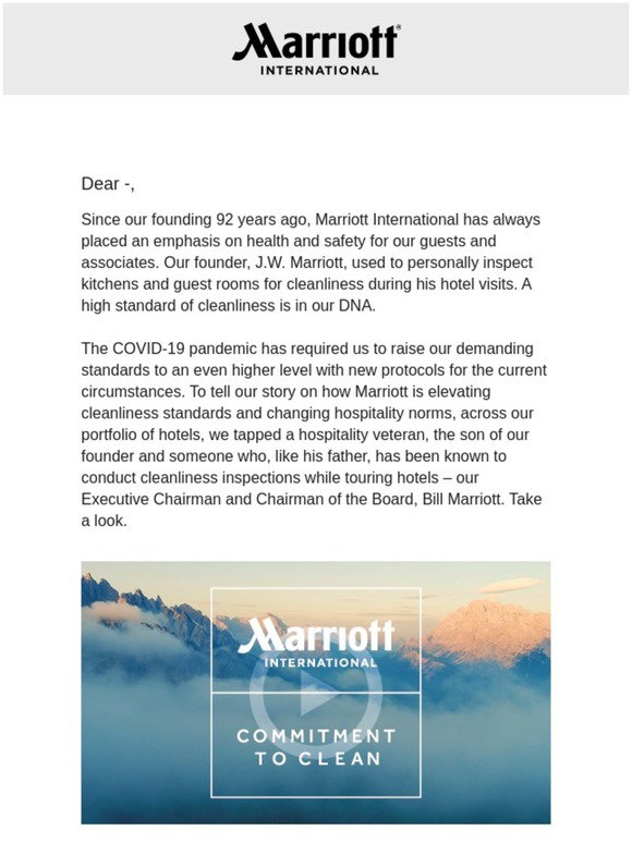 Marriott: An Update from Our CEO: Marriott’s Commitment to Cleanliness ...
