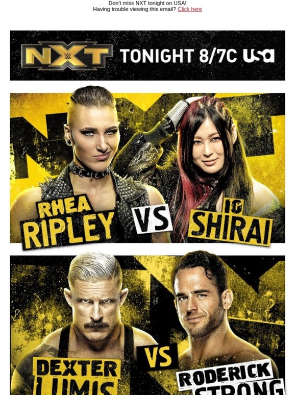 WWE: Rhea Ripley vs. Io Shirai tonight on NXT 8/7c | Milled