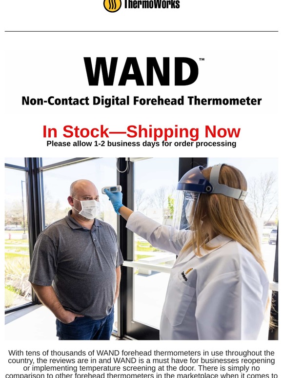 ThermoWorks: Business & Home Users Praise WAND Forehead Thermometer ...