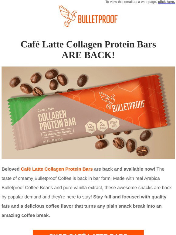 Bulletproof: Café Latte Collagen Protein Bars are BACK! | Milled