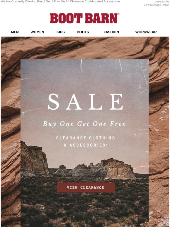 BootBarn.com: BOGO Free On All Clearance Clothing | Milled