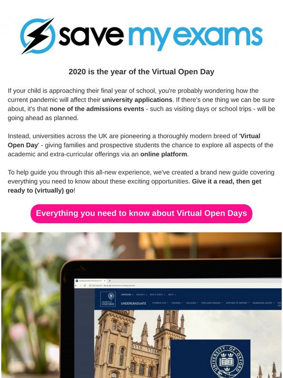 Save My Exams: PARENTS: Virtual university Open Days explained | Milled
