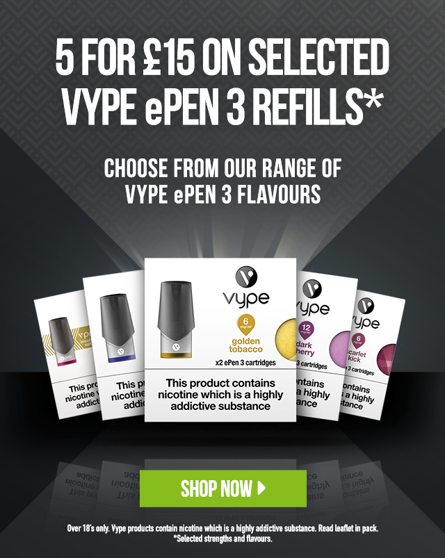 10 Motives: Vype ePen 3 and ePen 3 vPro Cartridges 5 Packs For £15* | Milled