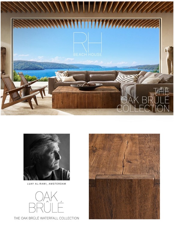 Restoration Hardware: The Oak Brûlé Waterfall & Live-Edge Collections ...