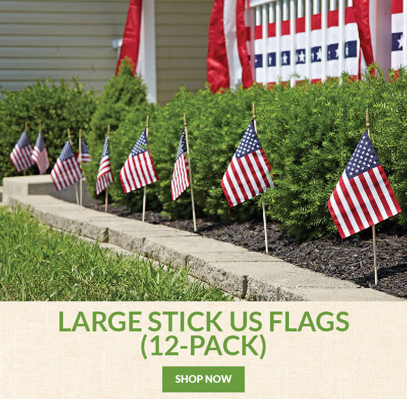 Sporty's Preferred Living: 12-Pack of American Flag Sticks for Outdoor ...