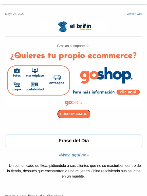 El Brifin: El Brifin de hoy: Perdón, ese conflé está vencido | Milled