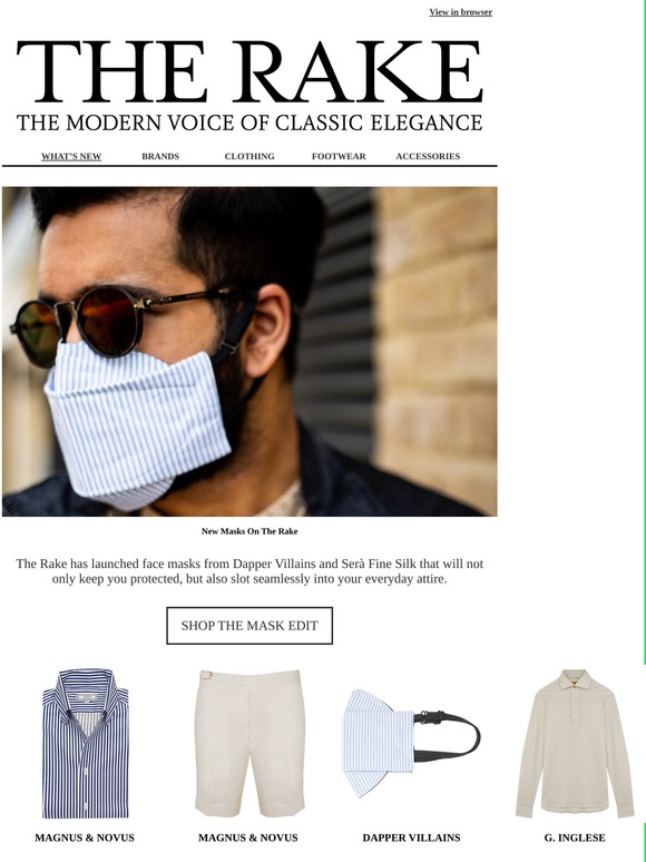 The Rake: Sartorial Masks - Available Now At The Rake | Milled