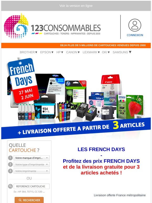 123 Consommables: 🇫🇷 French Days et Livraison offerte à partir de 3 articles achetés 🎉 | Milled