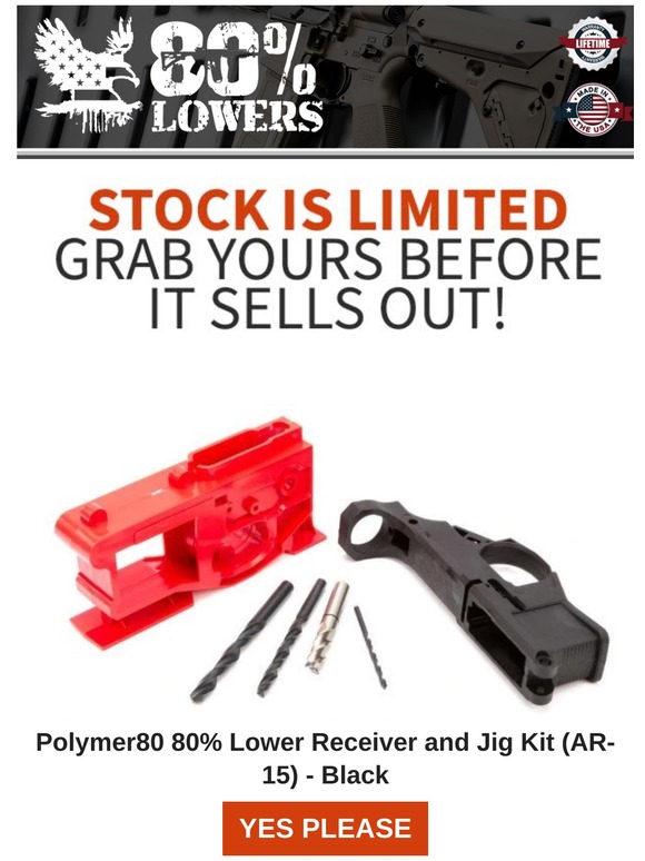 80% Lowers: Polymer80 80% Lower Receiver and Jig Kit (AR-15) - Black ...