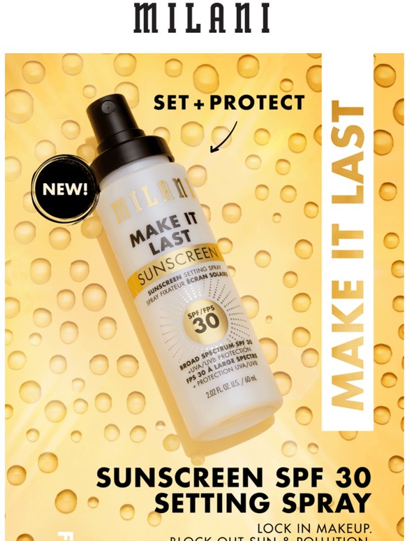 Milani Cosmetics: Get Free Shipping with our NEW Sunscreen Setting ...