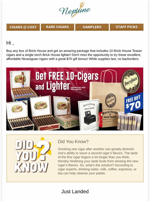 Neptune Cigar: 10 Brick House Teaser cigars with Ligther With any Brick ...