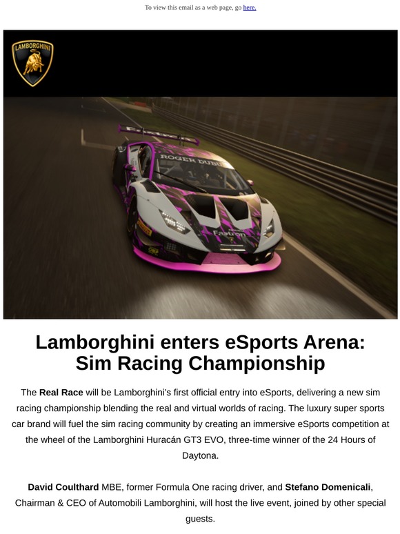 Lamborghini: Lamborghini enters eSports Arena: Sim Racing Championship ...