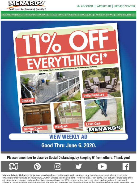 Menards: Make Your House The Best On The Block - 11% Off Everything ...