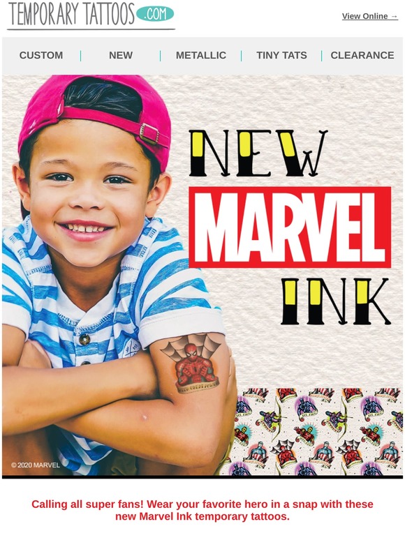 Temporary Tattoos: NEW! Marvel Ink - Tattoo Series 💛 | Milled