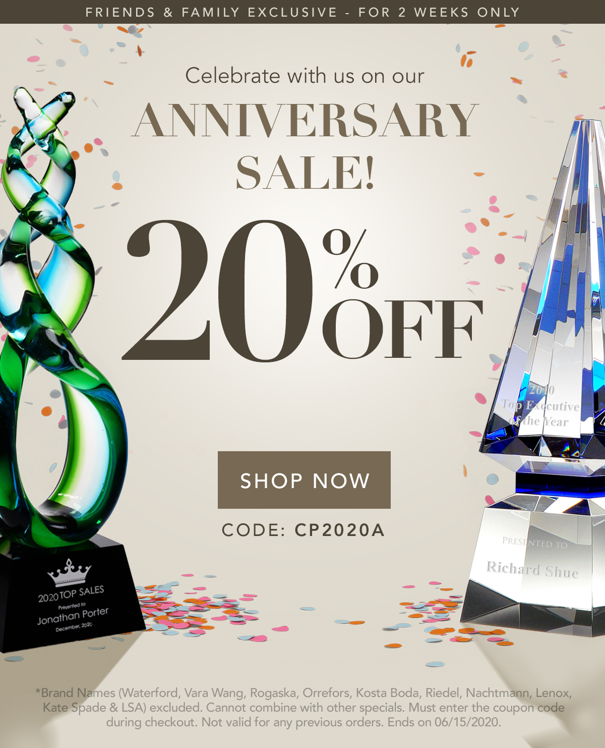 CrystalPlus.com Personalized Awards & Gifts: 20% off in Celebration of ...