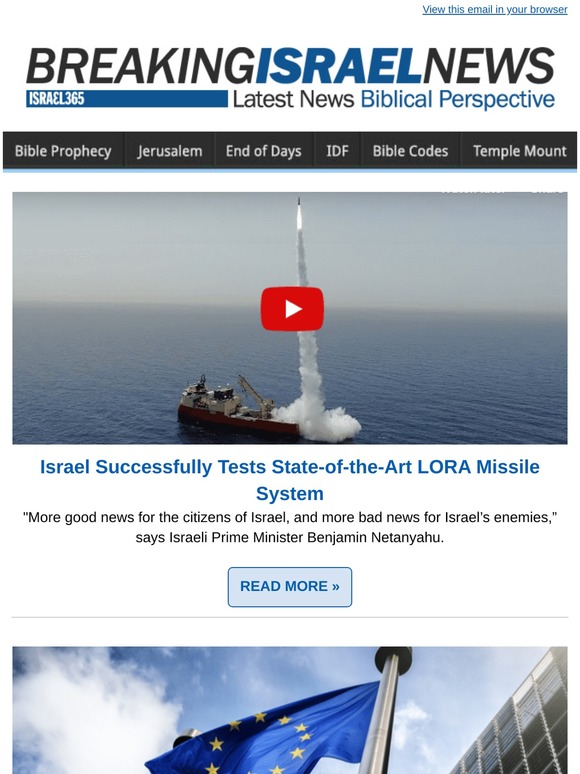 Israel365: Israel Successfully Tests State-of-the-Art LORA Missile ...