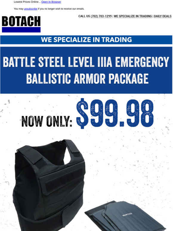Botach Tactical: Battle Steel Level IIIA Emergency Ballistic Armor ...