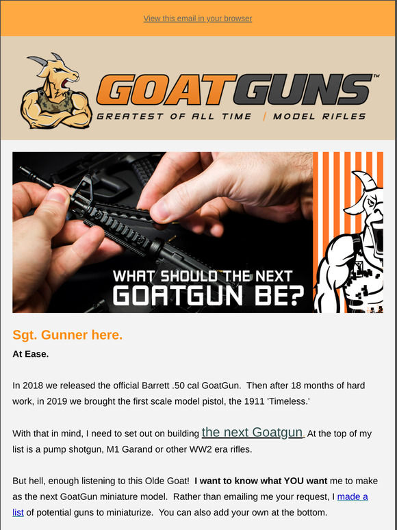 GoatGuns: What should next Goatgun model be? | Milled