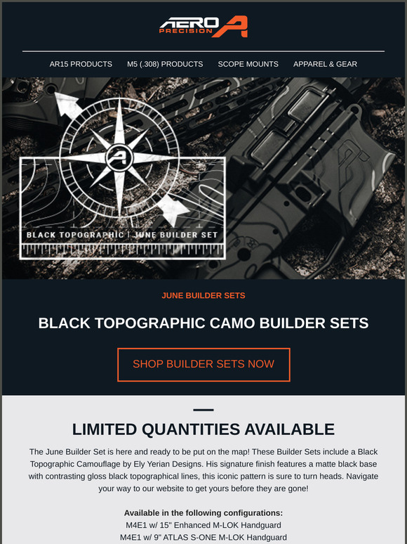 Aero Precision: Black Topographic Camo Builder Sets now available! | Milled