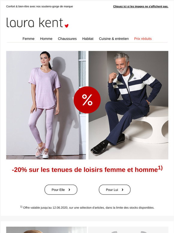 Laura Kent: -20% sur les tenues de loisirs - un look tonique aussi à la ...