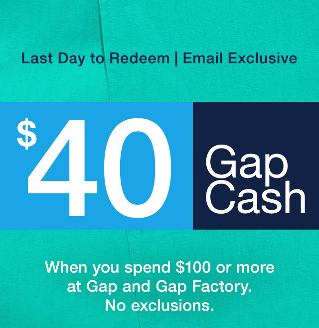 Gap Factory: Your FREE $40 of GapCash expires tonight | Milled