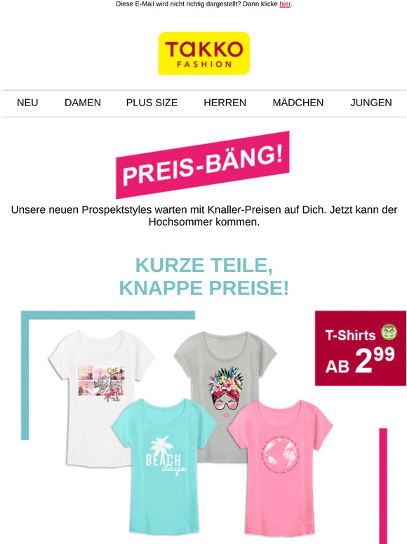 Takko Fashion: Preis-Bäng: Prospektneuheiten ab 1,99 | Milled