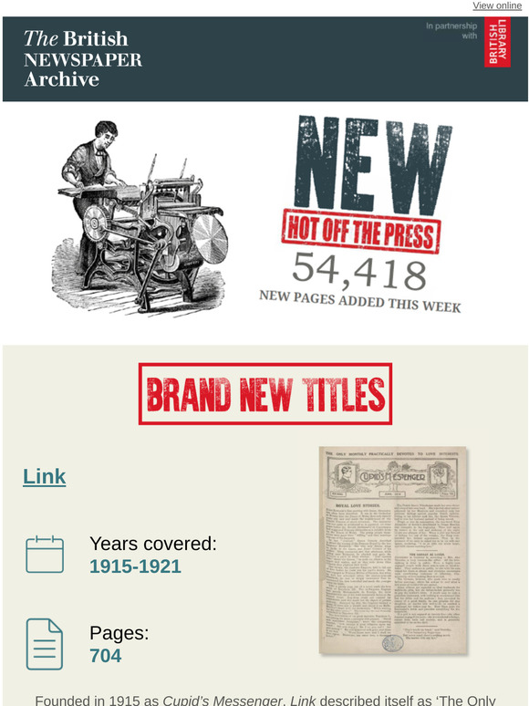 British Newspaper Archive: A Message from Cupid | Milled