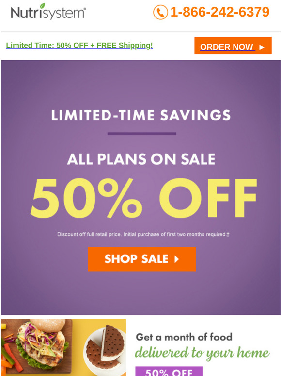 NutriSystem, Inc.: 50% OFF All Plans When You Order Today! | Milled