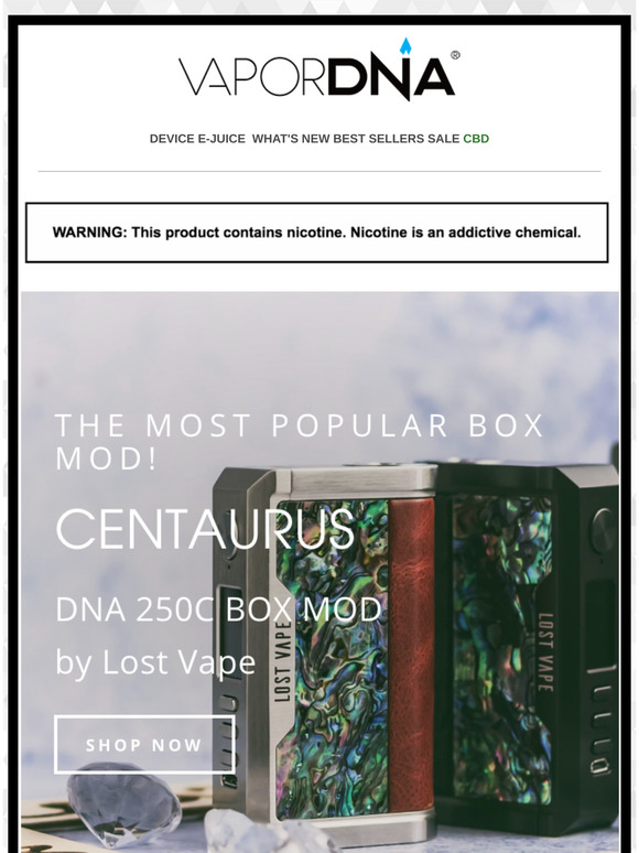 VAPORDNA: The most Popular DNA Box Mod is BACK and Better! Centaurus ...