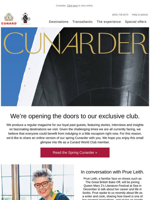Cunard: -enjoy a glimpse into our exclusive Cunarder Magazine. | Milled
