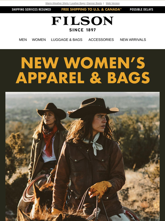 Filson: Women’s Collection: New in Stock | Milled