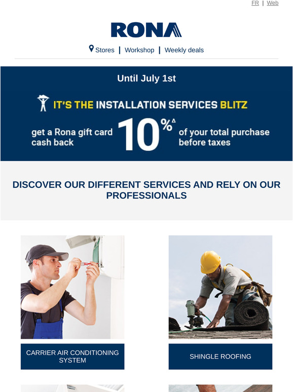 RONA: Project ahead? We can install! | Milled