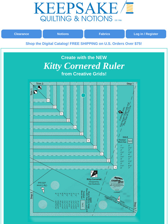Keepsake Quilting: NEW From Creative Grids: The Kitty Cornered Ruler ...