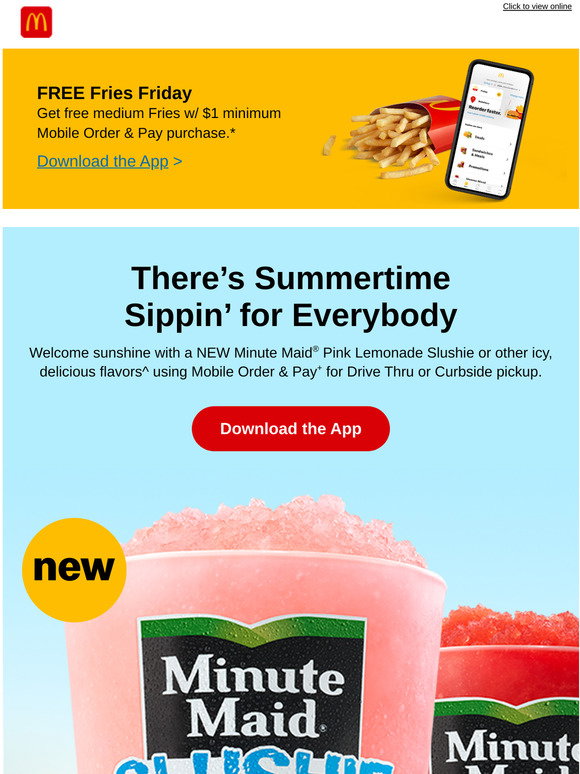 McDonald's: Icy, delicious Minute Maid® Slushies are back | Milled