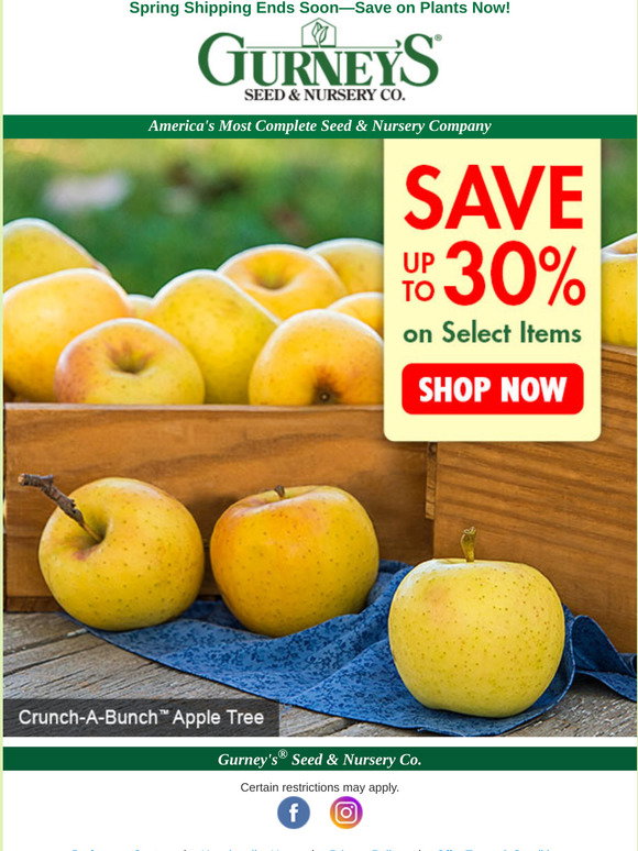Gurney's Seed & Nursery: Spring delivery ends in 3 days—place your ...