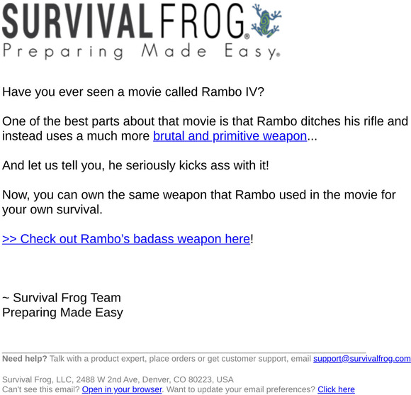 Survival Frog: Rambo Used This Weapon to Kick Ass, and Now it’s All ...