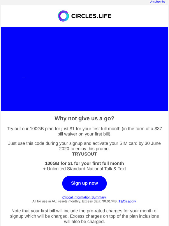 Circles Life: Try out our 100GB plan for $1 for your first full month ...