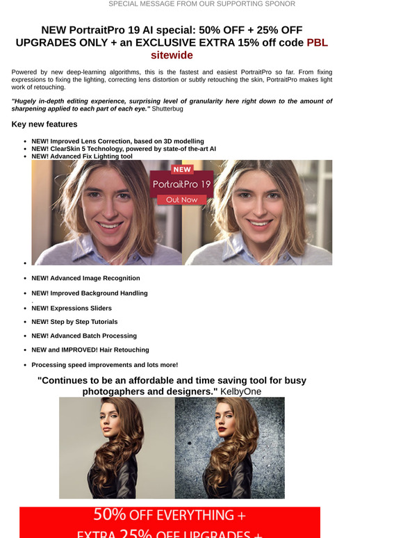 The Phoblographer: NEW PortraitPro 19 AI Exclusive Offer | Milled