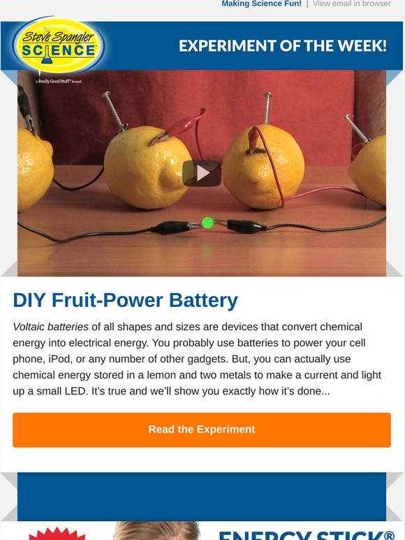 Spangler Science: Experiment of the Week ⚡ DIY Fruit-Power Battery | Milled