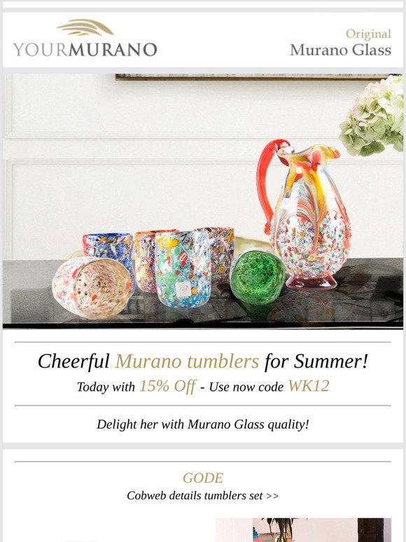 YourMurano: Unmissable Murano tumblers sets for your summer days! | Milled