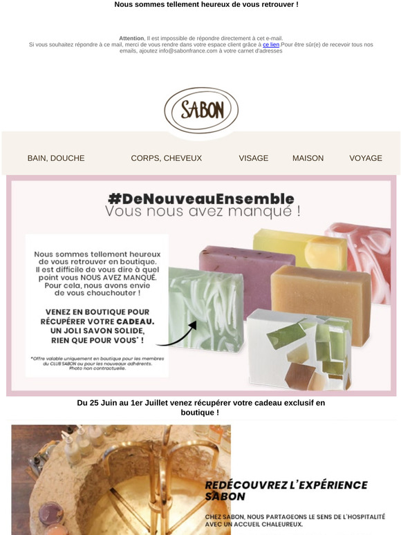 Sabon: Exclusivité boutique : votre cadeau vous attend ! | Milled