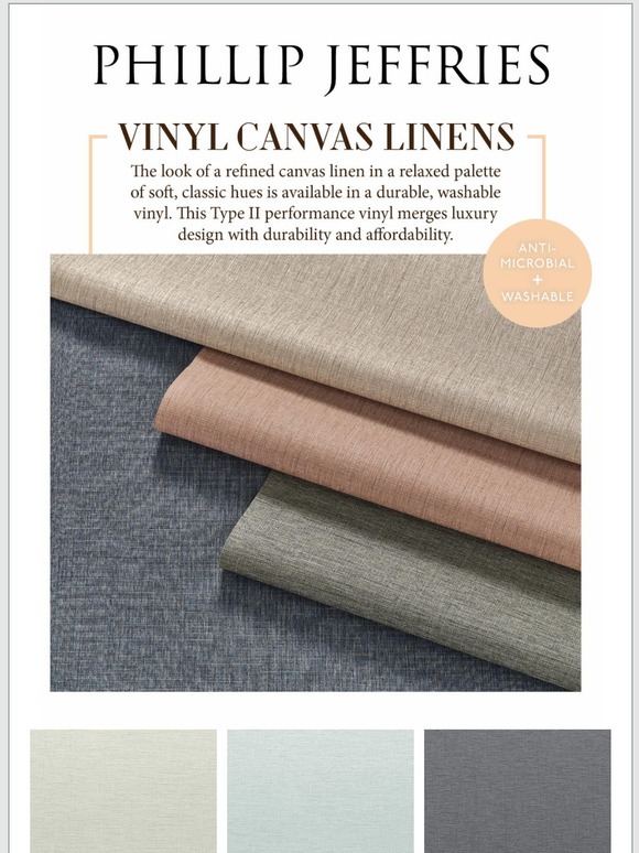 Phillip Jeffries: Introducing Vinyl Canvas Linens | Milled