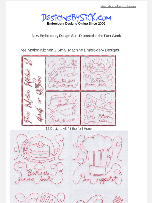 DesignsBySiCK.com: New Embroidery Design Sets in the Past Week On ...