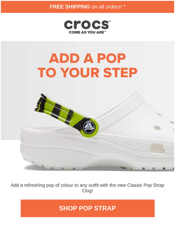 Crocs: 🎈Add a pop to your step: the Classic Pop Strap Clog | Milled