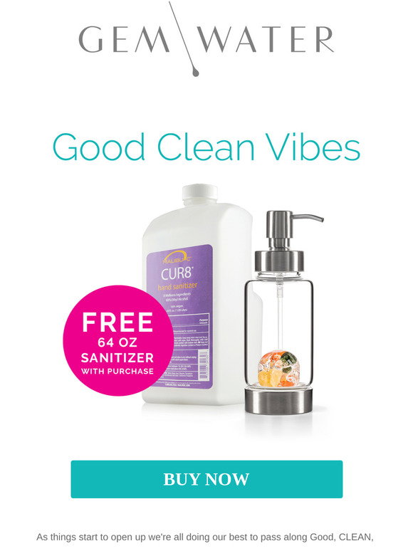 Gem-Water: FREE 64oz Hand Sanitizer with NEW Crystal Pump Dispenser ...