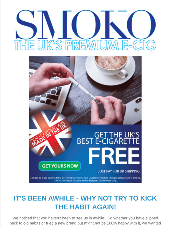 Smoko: Get a FREE E-Cig Starter Kit From SMOKO!! | Milled