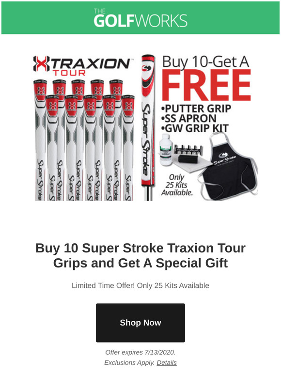 GolfWorks: Buy 10 Super Stroke Traxion Tour Grips and Get A Special ...
